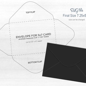 Envelope SVG Template With Triangle Flaps, 5.25"x7.25"" Digital ...