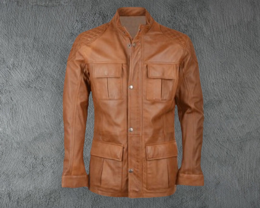 Genuine Brown Leather Chore Jacket Handmade 70s Jacket Mens - Etsy