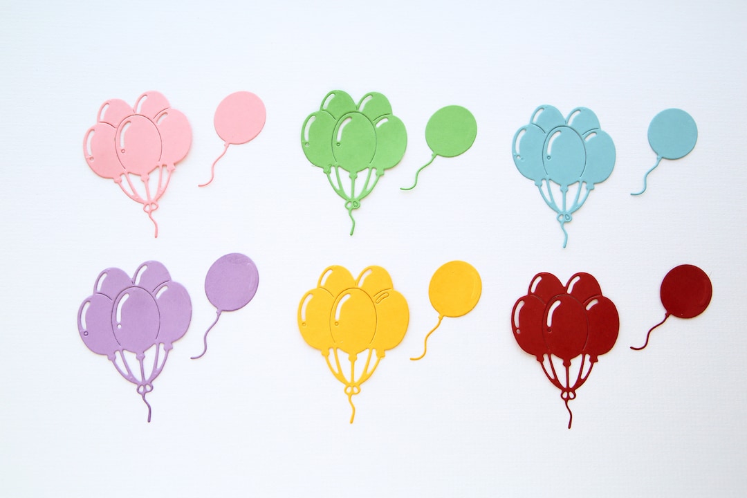 6 X Die Cut Bunch of Balloons Card Embellishments - Card Making ...