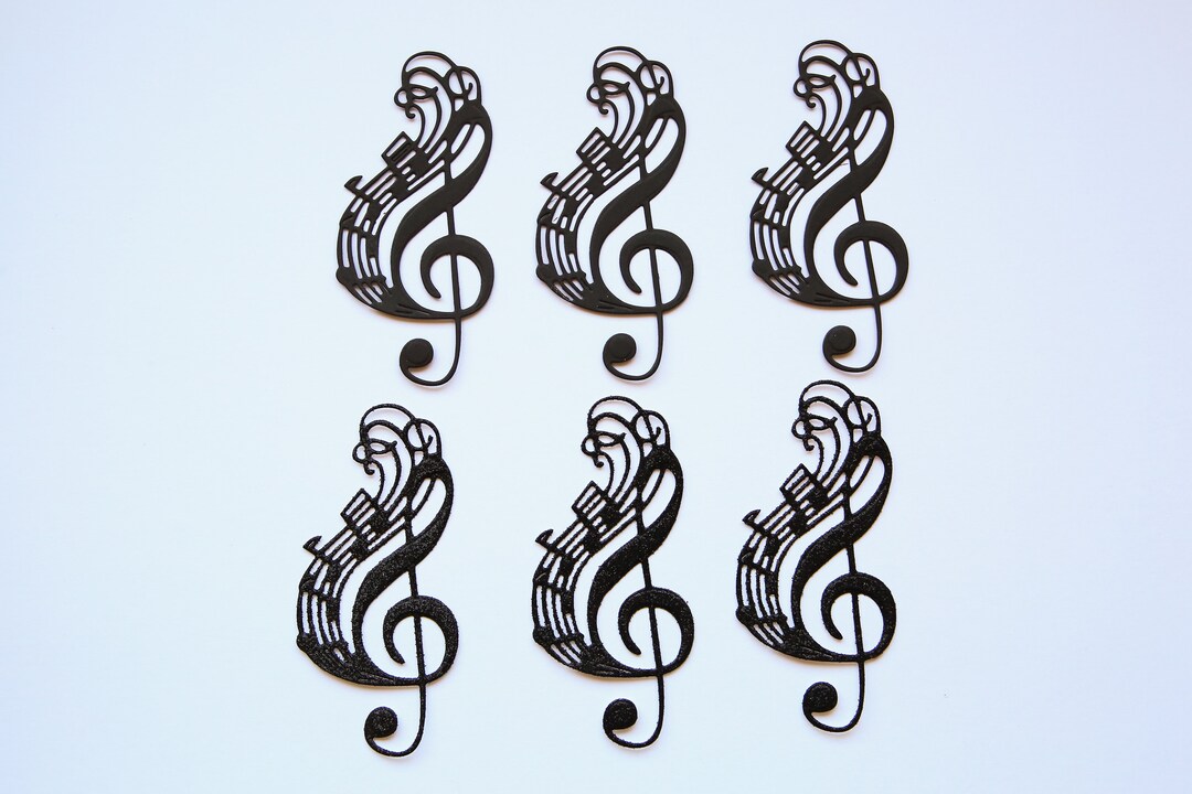 6 X Musical Notes Die Cut Embellishments in Black - Etsy