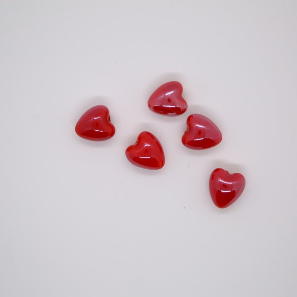 Red Ceramic Heart - Etsy