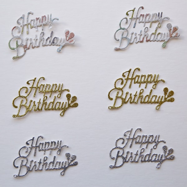 Happy Birthday Glitter Card - Etsy