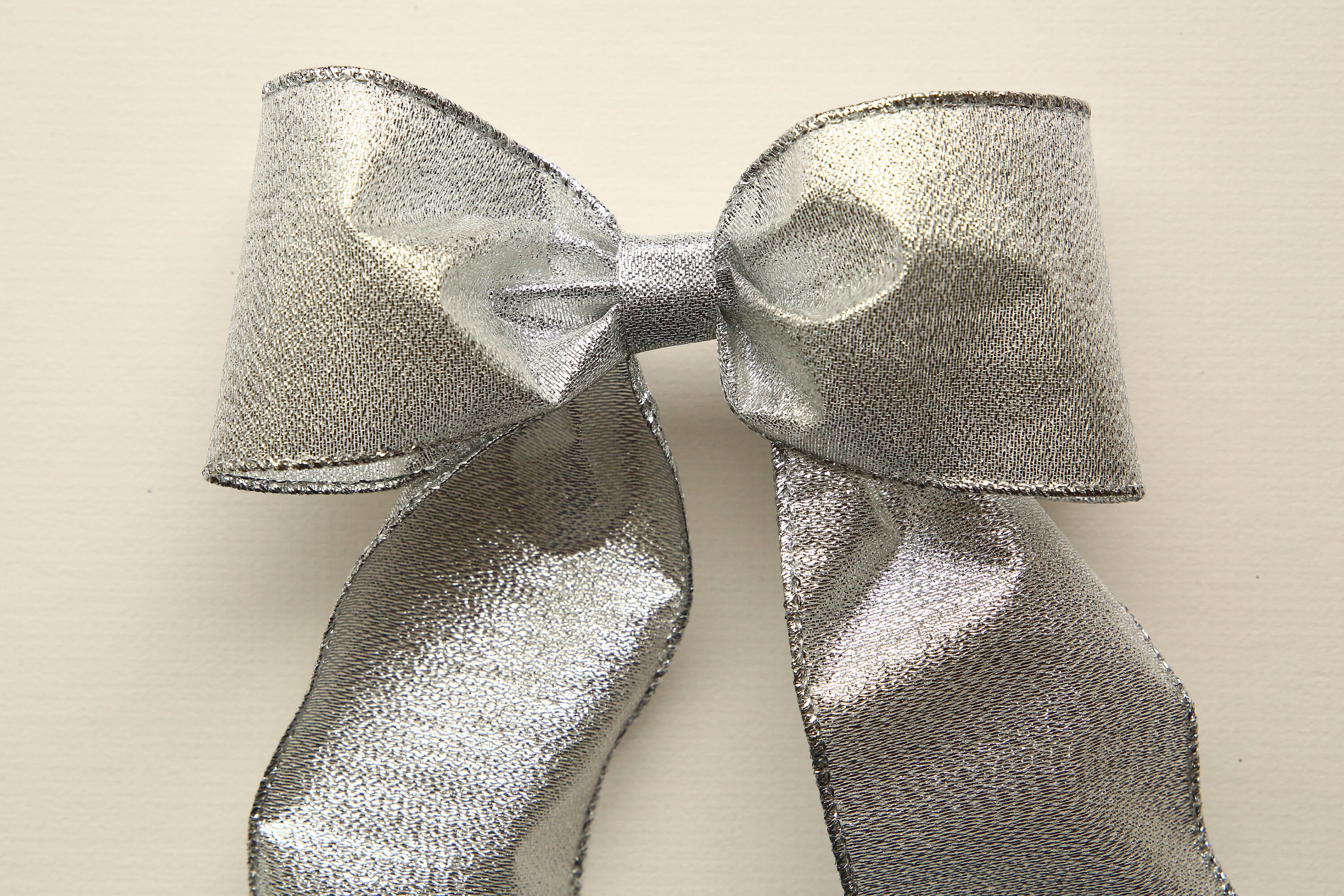 2 x Large Silver Ribbon Bows Craft Supplies Christmas Bows | Etsy