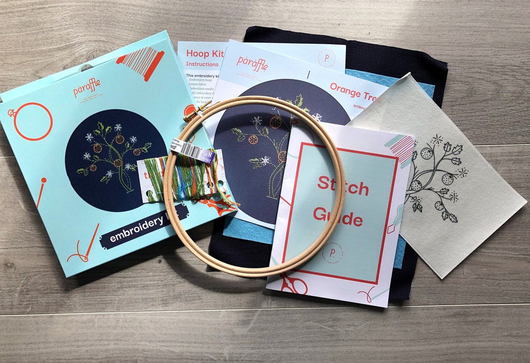 Embroidery Kit Orange Tree Craft Kit, Needlecraft Kit, Beginners ...