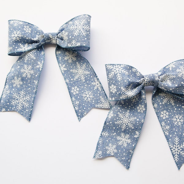 Blue Christmas Tree Bows - Etsy UK
