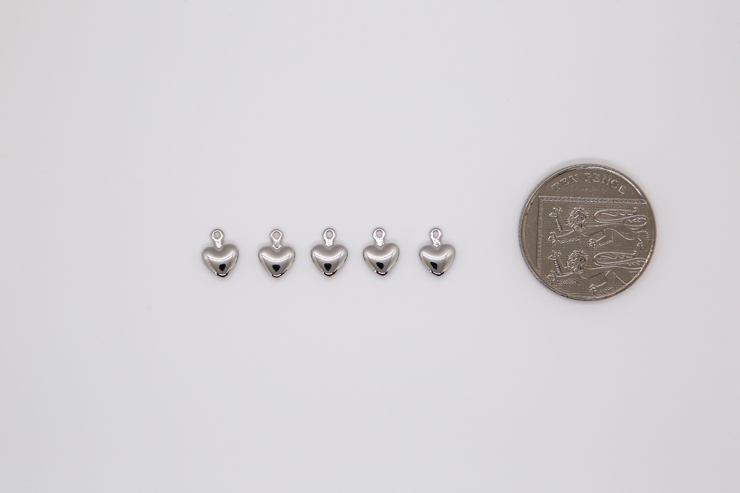 5 X Silver Plated Heart Drops Jewellery Making - Etsy