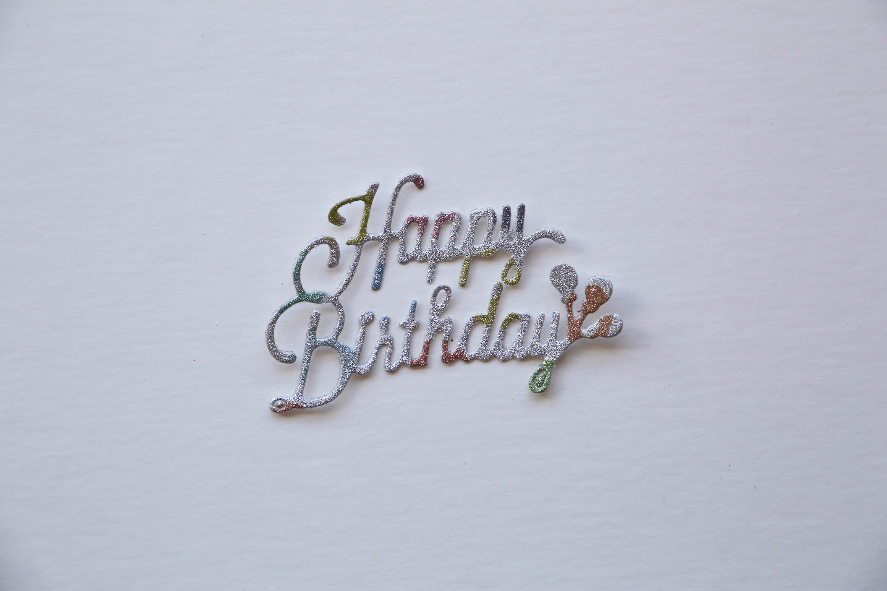 6 X Die Cut Happy Birthday Glitter Card Embellishments Card - Etsy