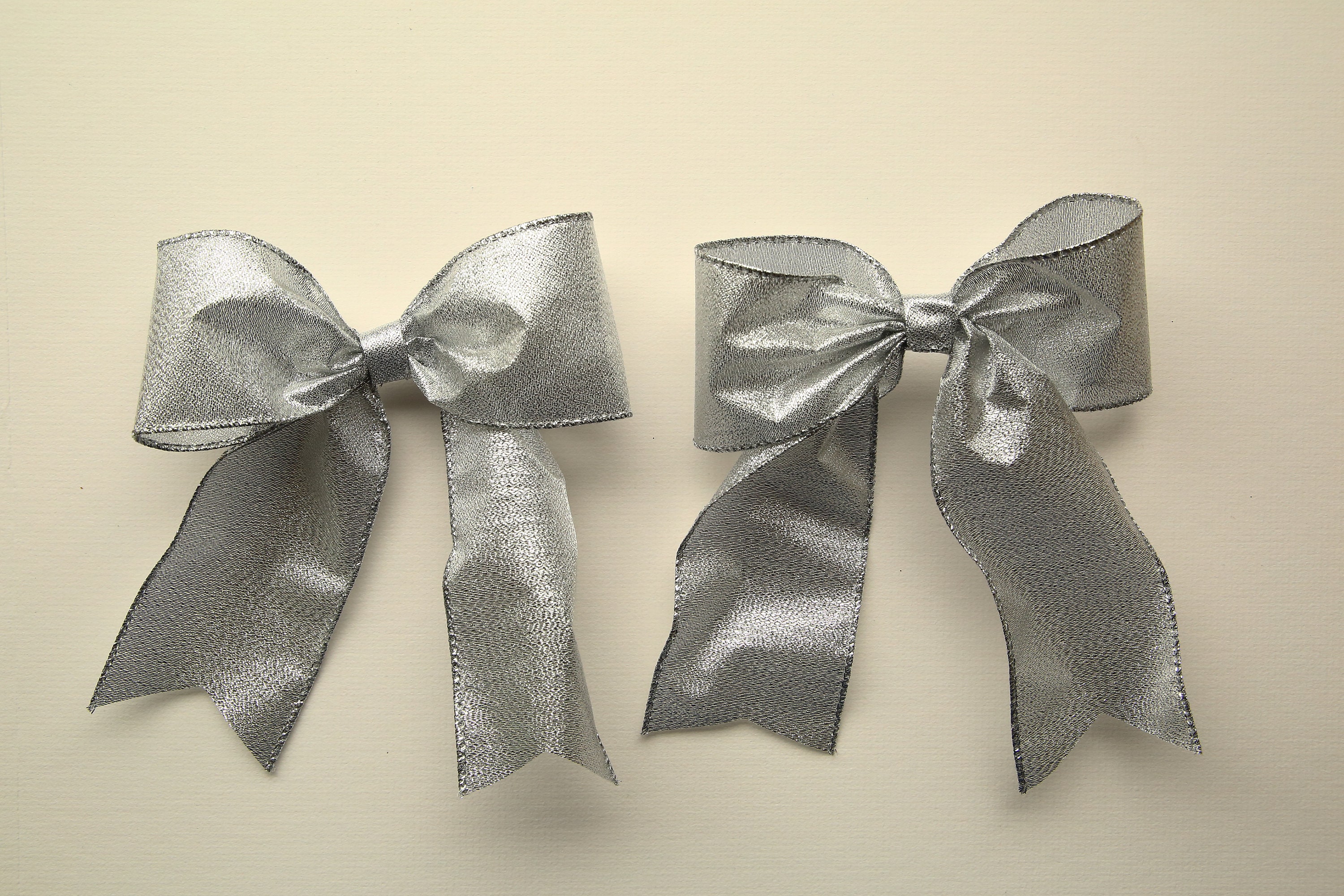 2 x Large Silver Ribbon Bows Craft Supplies Christmas Bows | Etsy