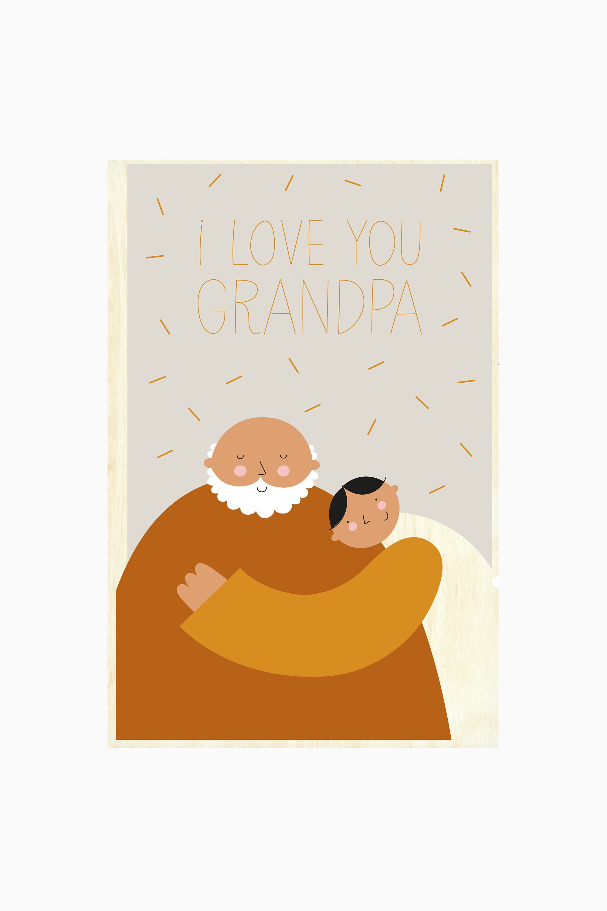 Wooden Card I Love You Grandpa - Etsy