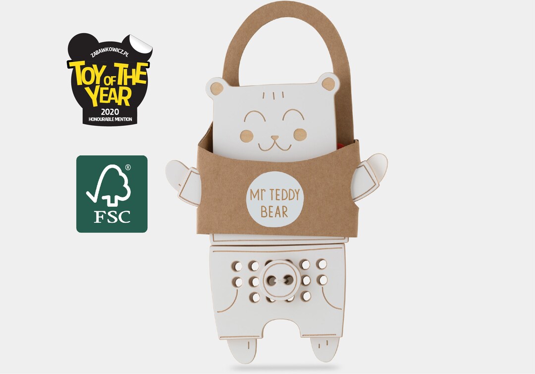 Mr. Teddy Bear Threading Board Wooden Toy Montessori Toy - Etsy