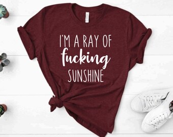 I'm a Happy-go-lucky Ray of Fucking Sunshine Iconic Funny Tee-shirt, Slim Fit - Etsy