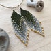 Moss Green Haze Color Block Gradient Bead Fringe Earrings - Etsy