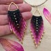 Drama Queen Hot Pink Triangle Bead Earrings - Etsy