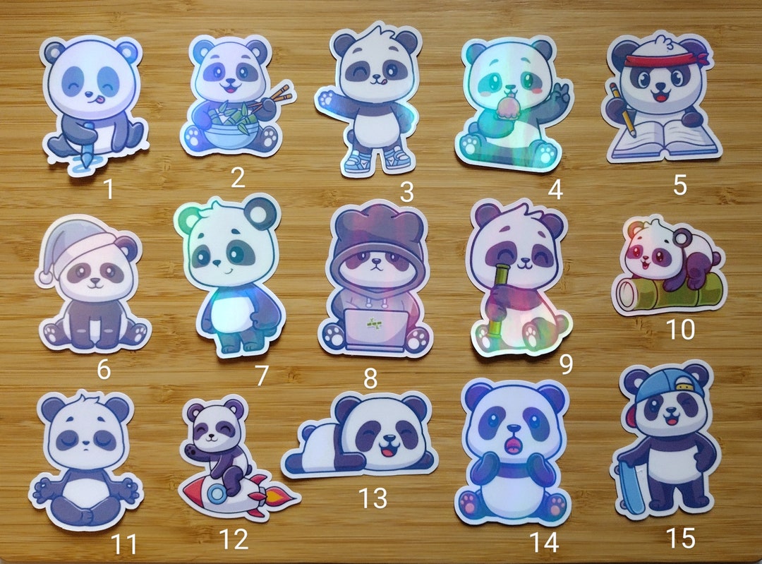 Panda Sticker | Panda Vinyl Sticker | Laptops, Cars, Water Bottles ...