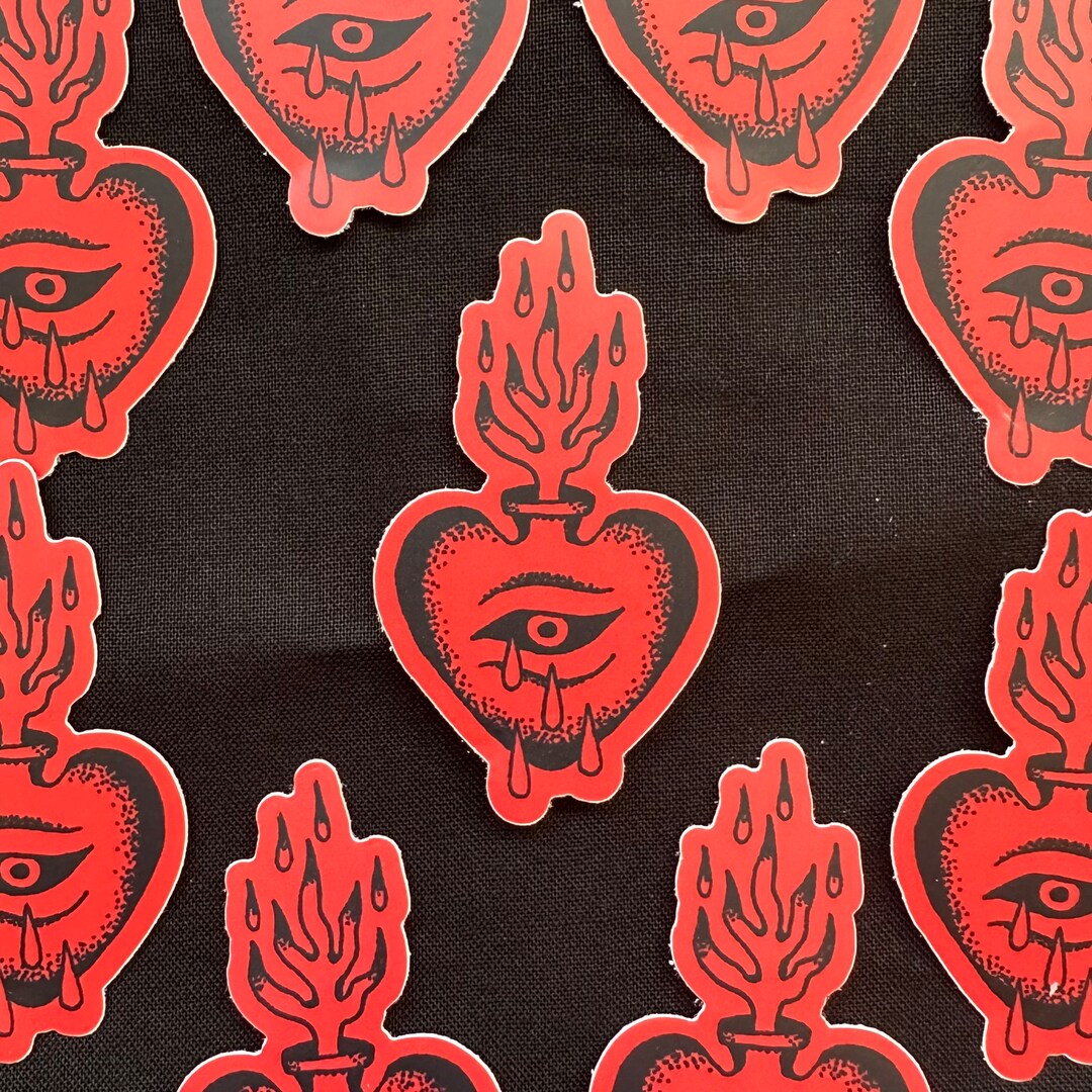 Sacred Heart Sticker | 2.5" X 1.5" Die-cut Vinyl Sticker - Etsy