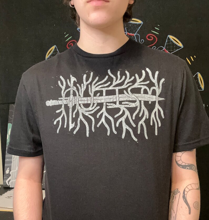 Autism Sword Shirt Sizes S-3XL Blockprinted Black or Green Tshirt, Made ...