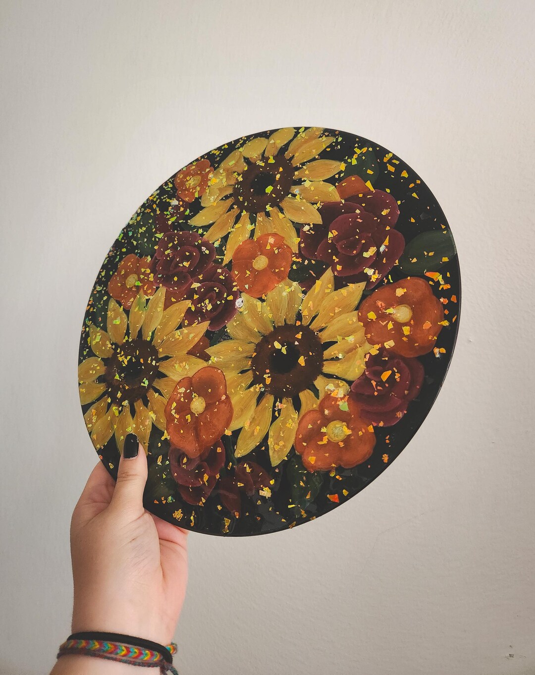 Painted Resin Covered Record - Etsy