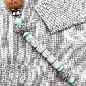 Pacifier Clip With Name, Personalized Pacifier Clip, Crocheted Pacifier ...