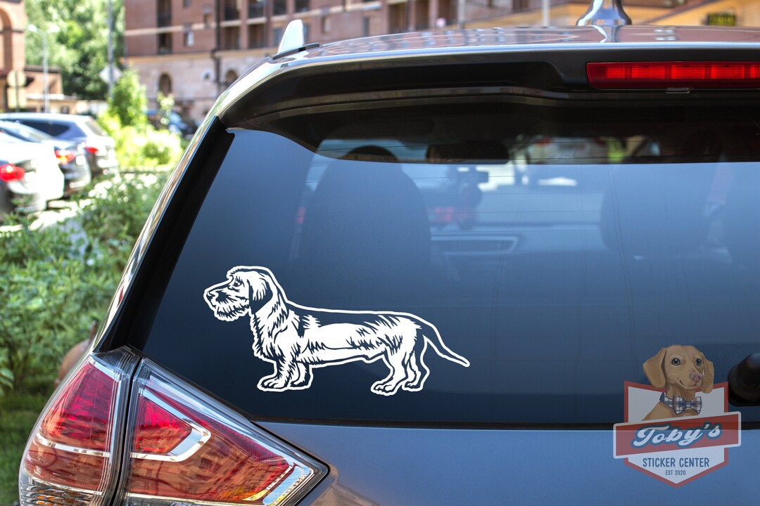 Wirehaired Dachshund Sticker: Ride, Cute, Funny, Dog, Car, Dachshund ...
