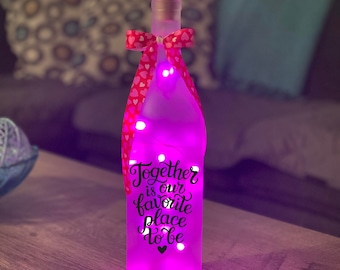 CUSTOM Light up Wine Bottle | Etsy