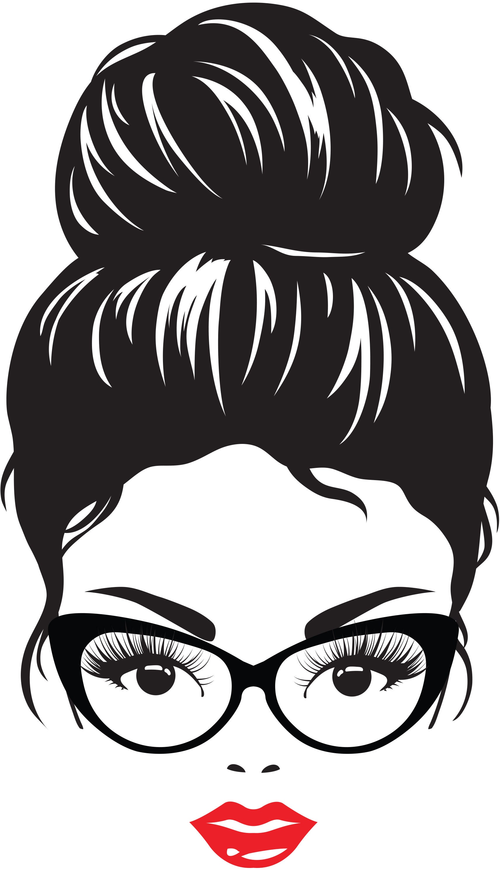 Mom Woman Face SVG - Etsy