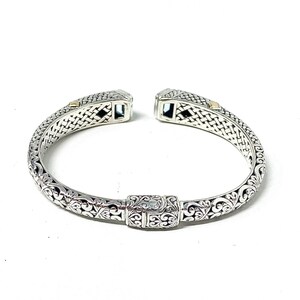 Amethyst or Blue Topaz Traditional Bali Woven Bangle Bracelet, Sterling ...