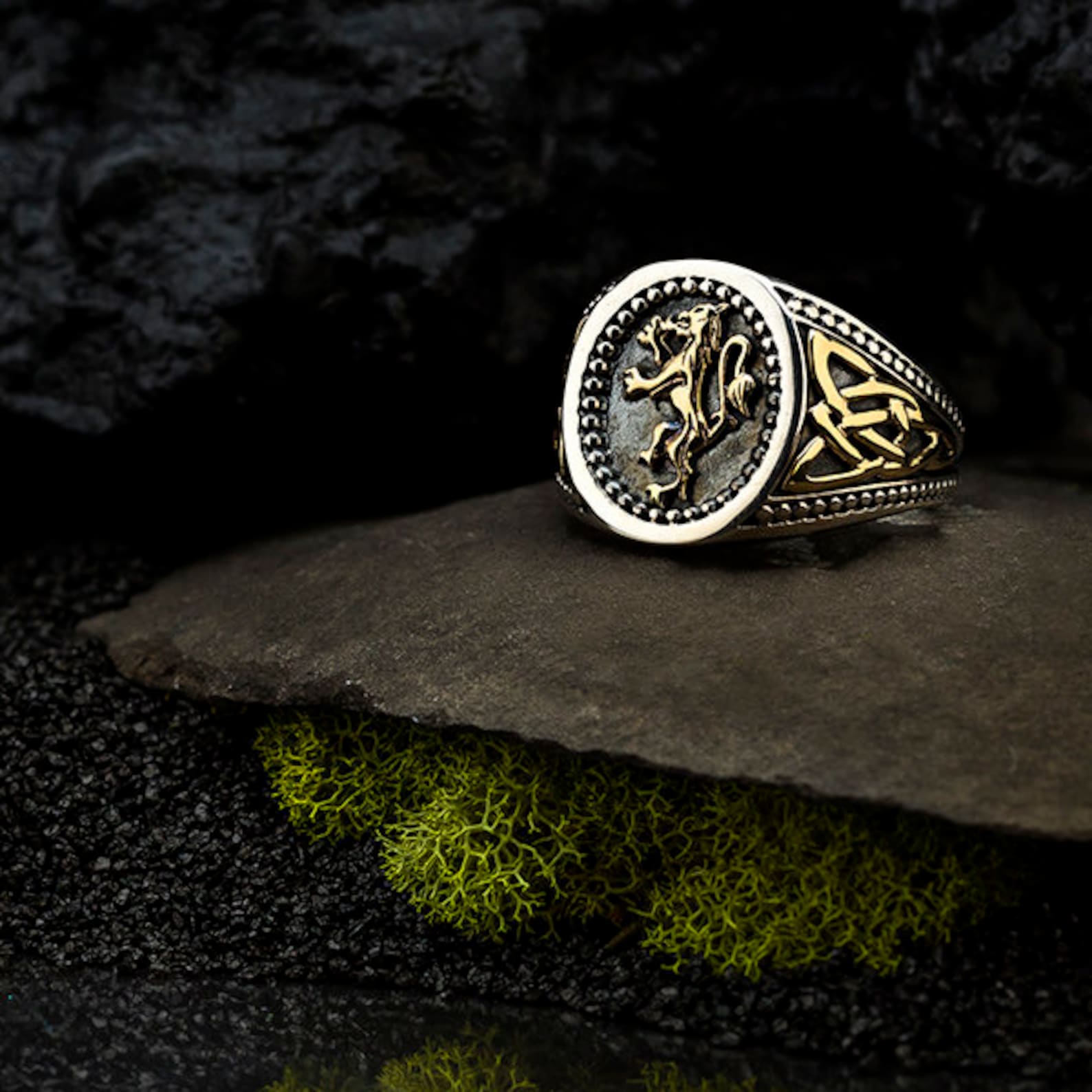 Lion Rampant Ring 925 Sterling Silver Size 11 Scotland Rings | Etsy