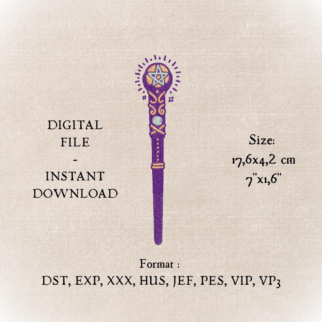Magic Wand- Machine Embroidery Design - Instant Download - Etsy
