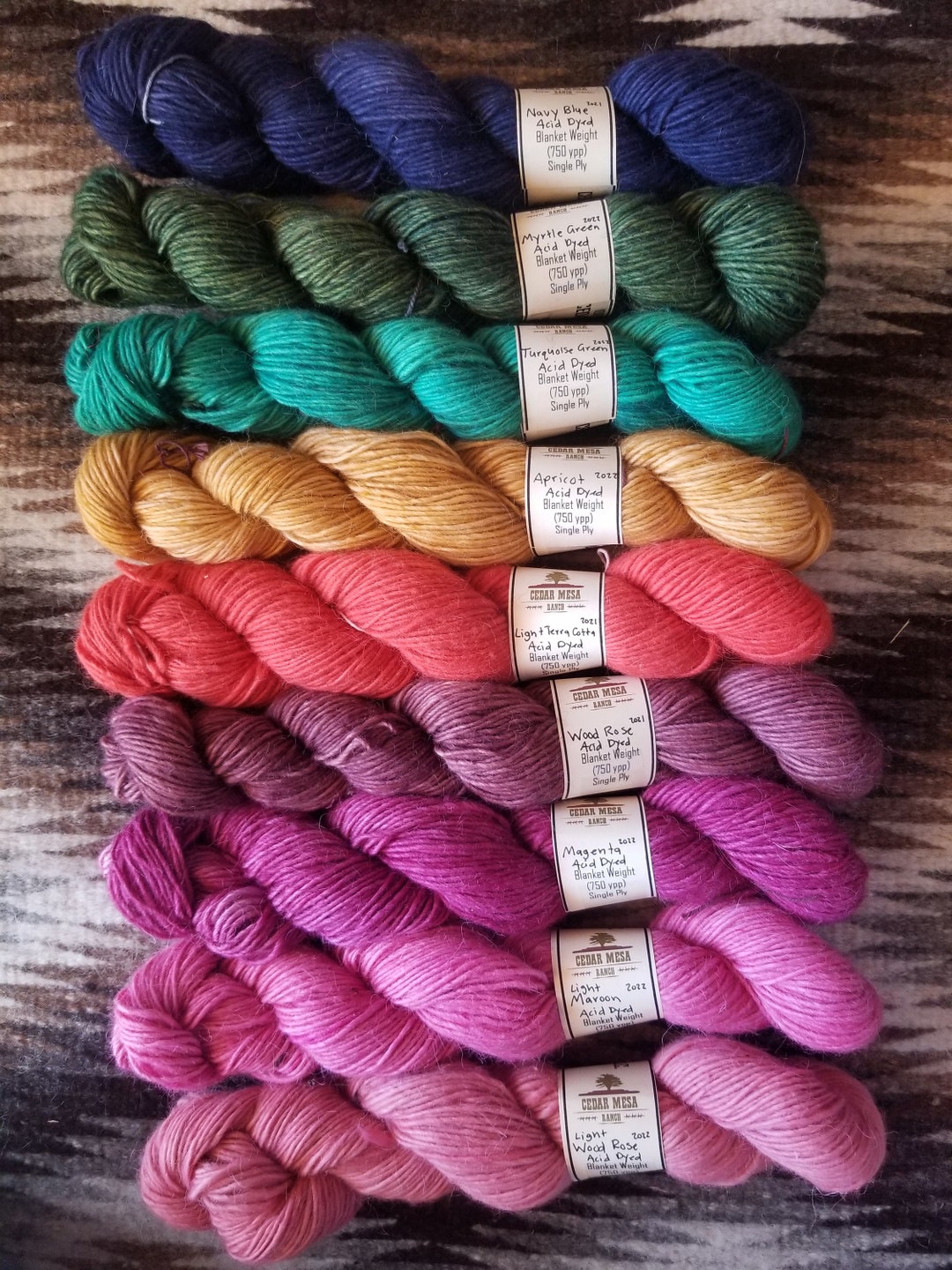 BLANKET ACID DYED Navajo Churro Weaving Yarn Blanket Weight 750ypp ...