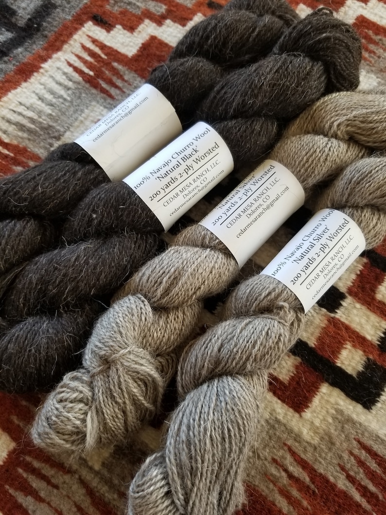 Worsted- Navajo Churro Yarn- 2ply 200 Yards - Etsy