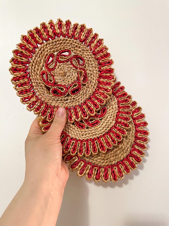 Trivets & Pot Holders Set of 3 vintage woven trivets Home & Living etna ...