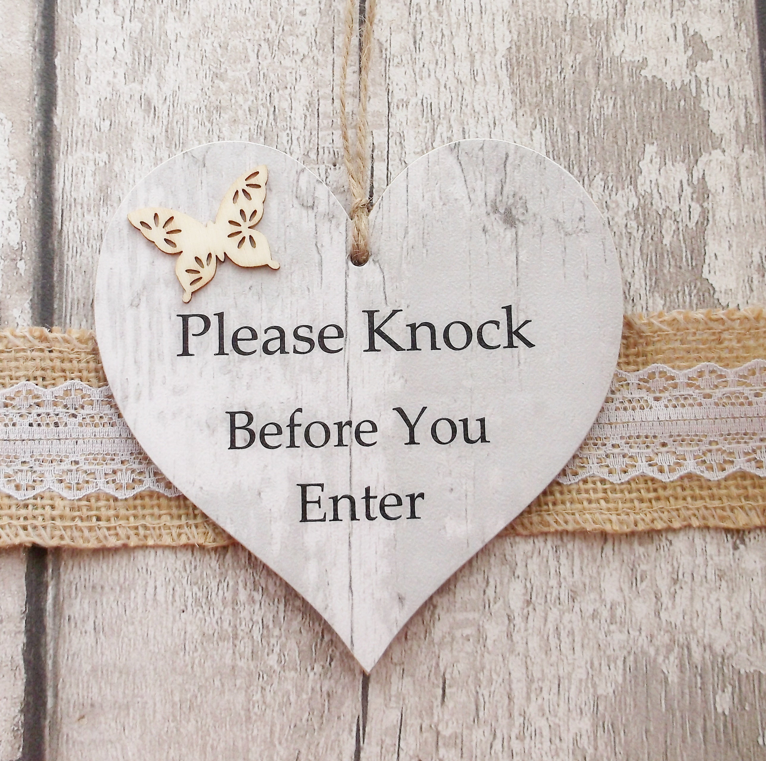Please Knock Before You Enter Vintage Grey Washed Wood Style - Etsy UK