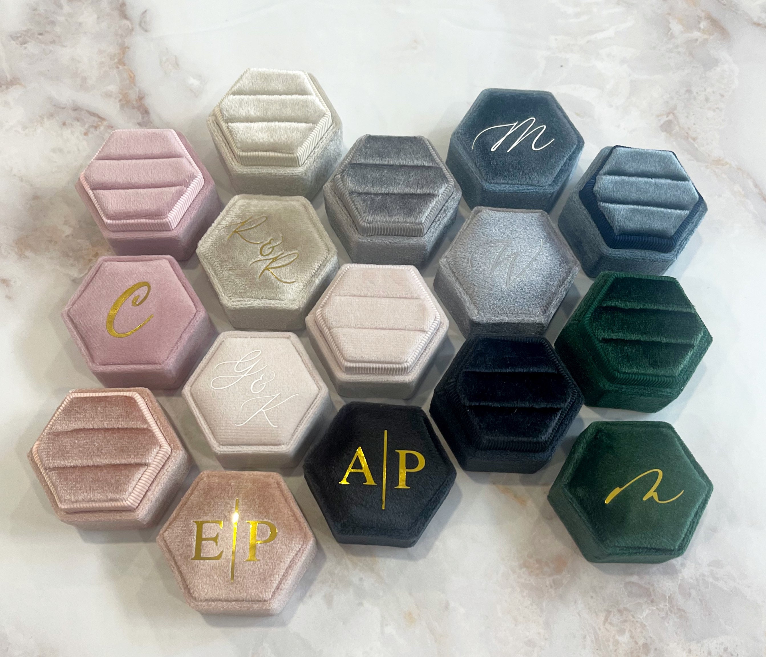 Velvet ring box/Engagement ring box/Personalized Ring | Etsy