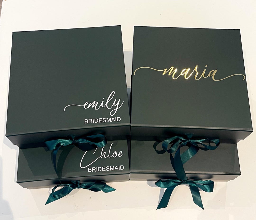 Bridesmaid Box, Emerald/forest Green Box, Bridesmaid Proposal Box ...