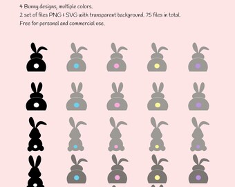 Easter Bunny SVG Bundle Cricut Cut File Hand Drawn Bunnies - Etsy