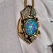 14k Gold Pendant 6.4cts Lightning Ridge Gem Crystal Opal With Diamonds ...