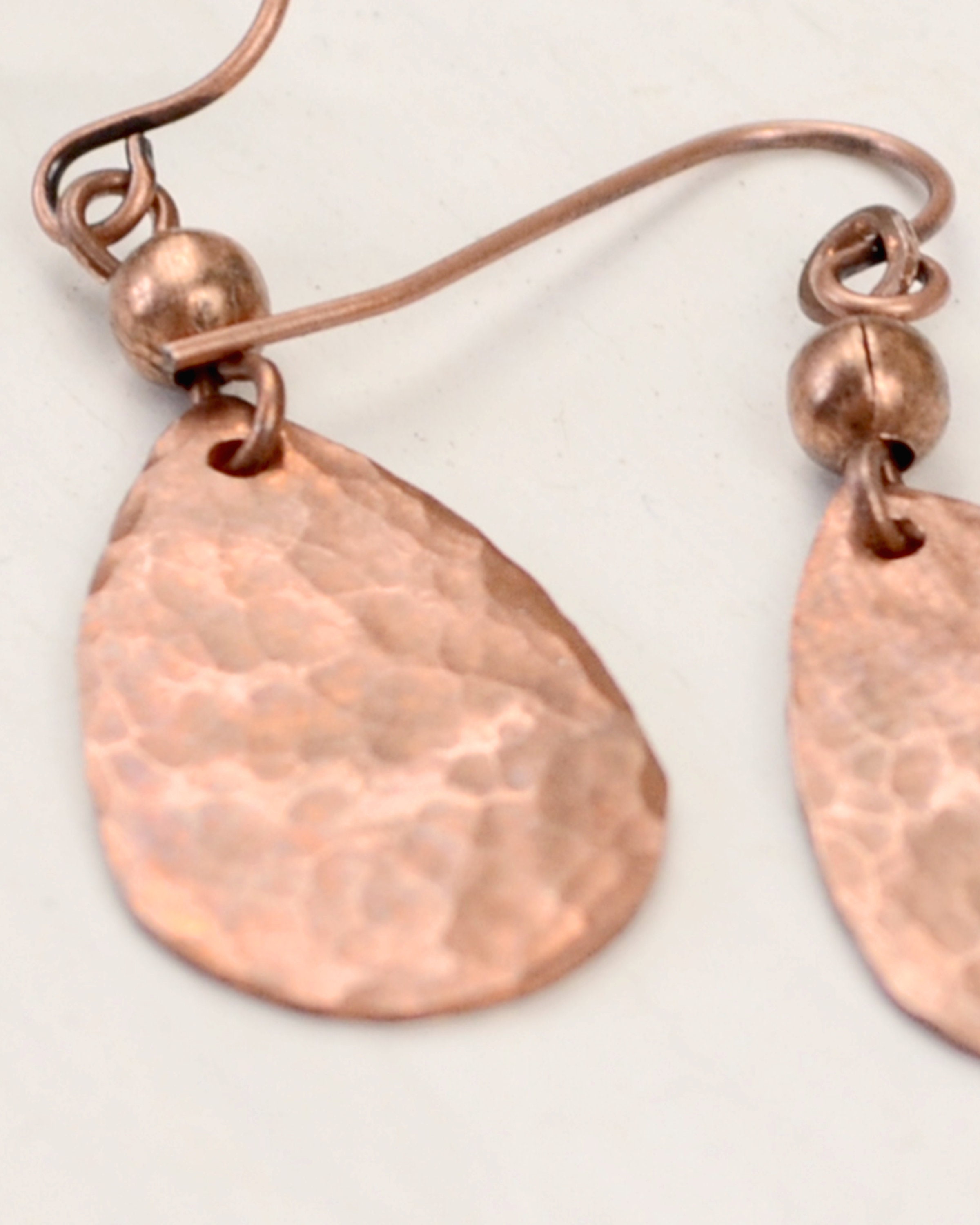 Hammered Antique Copper Tear Drop Earrings Romantic Gift - Etsy