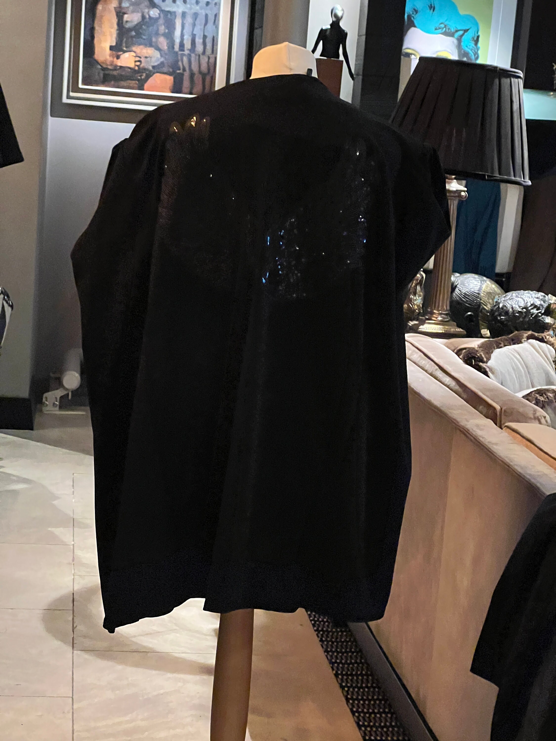 Sequin Angel Wing Cape - Upcycled Black Puff Shoulder Cape UK 16-20 - Etsy