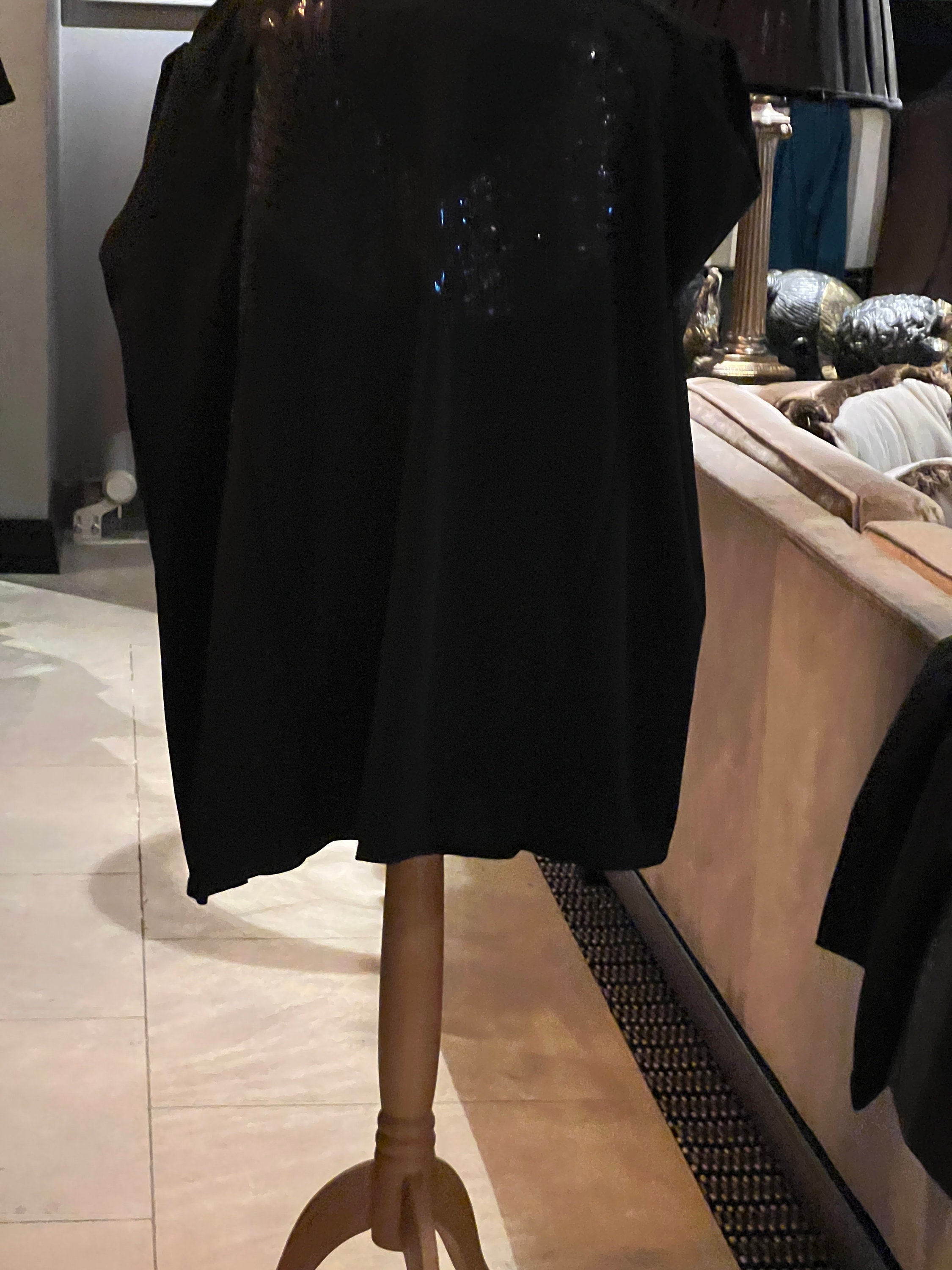 Sequin Angel Wing Cape - Upcycled Black Puff Shoulder Cape UK 16-20 - Etsy