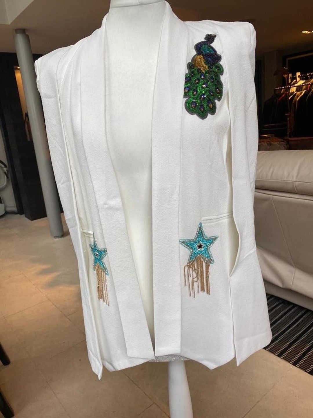 Peacock Cream Cape Size Small Fits 8 to 12 - Etsy UK