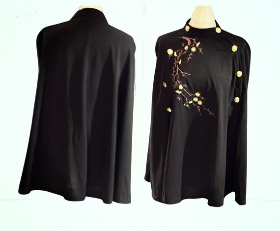 Black Cape With Gold Buttons. Embellished and Restyled With a - Etsy