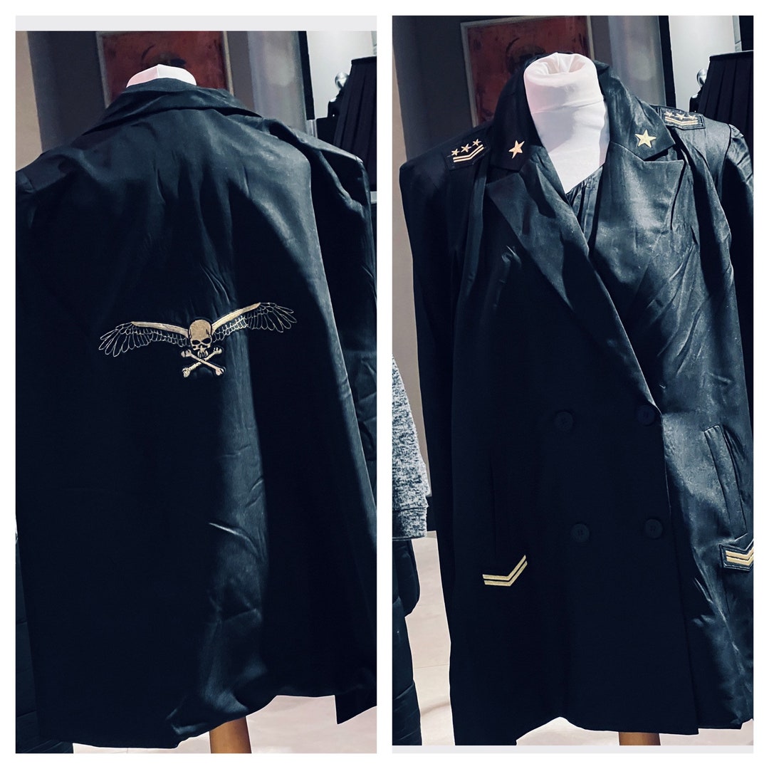 Black Double Breasted Military Style Cape With Gold Chevron Deters and ...