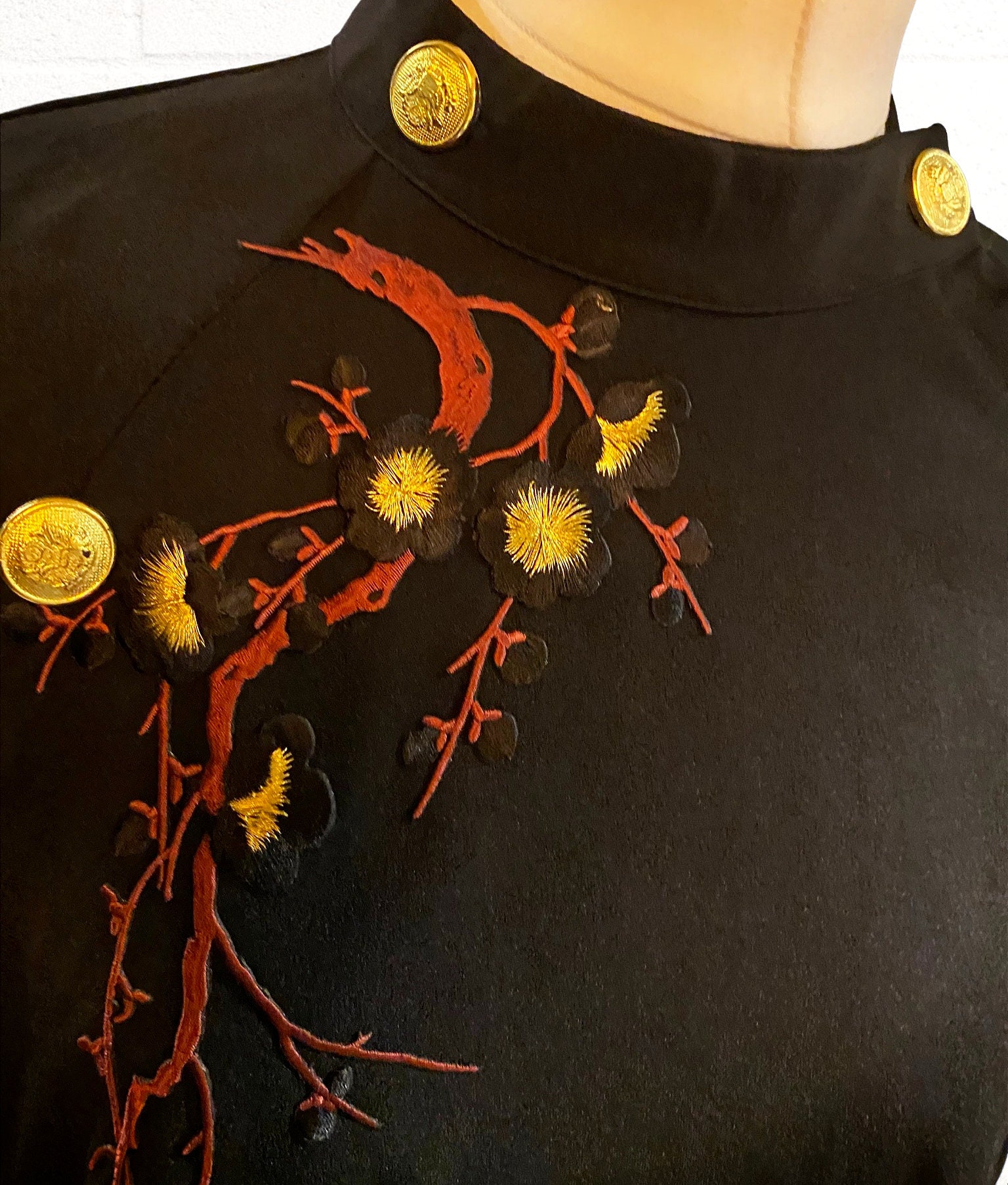 Black Cape With Gold Buttons. Embellished and Restyled With a - Etsy