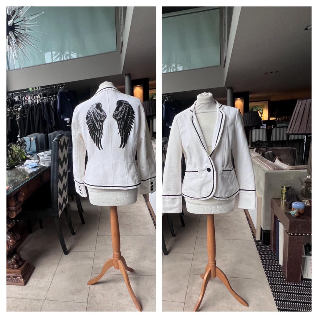 White Angel Wing Jacket Size 14 - Etsy