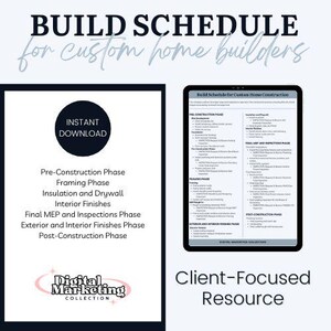 Editable Build Schedule Template for Home Construction | Canva Template ...