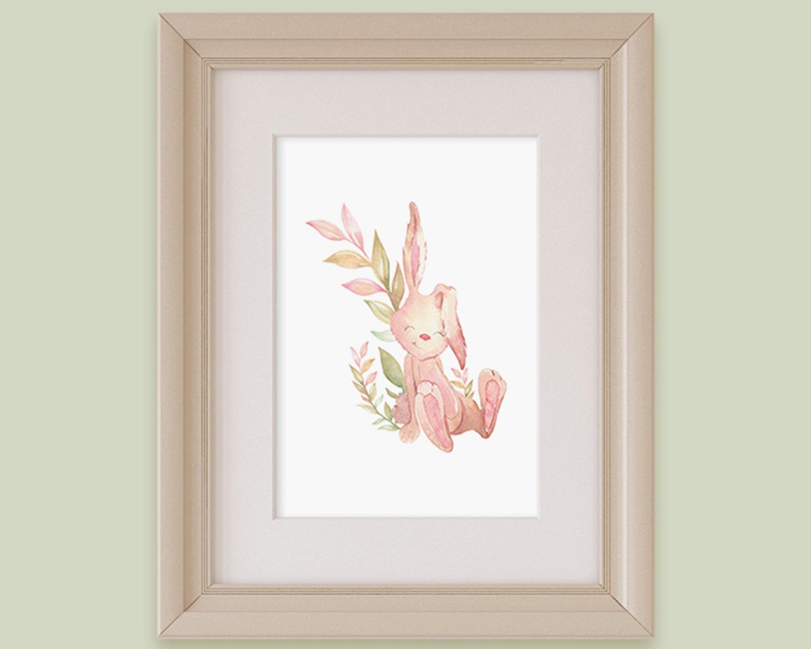 Set of 4 Bunny Prints Rabbits Printable Art Girl Boy - Etsy