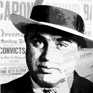 Al Capone Print | Man Cave Decor | Mobster Print | Black & White Pop ...