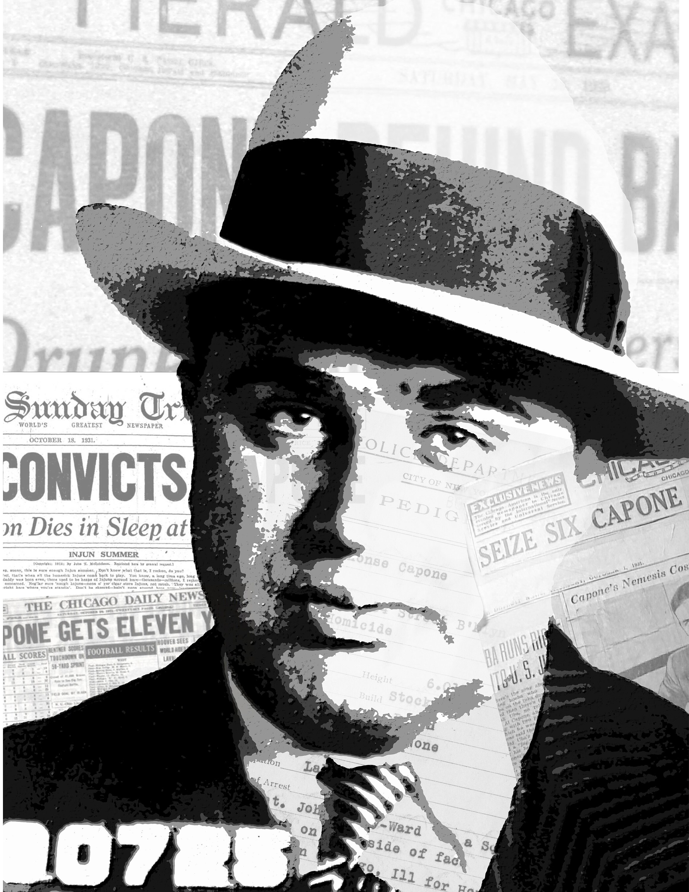 Al Capone Print | Man Cave Decor | Mobster Print | Black & White Pop ...