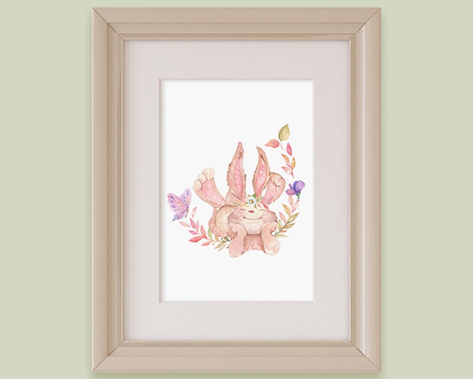 Set of 4 Bunny Prints Rabbits Printable Art Girl Boy - Etsy