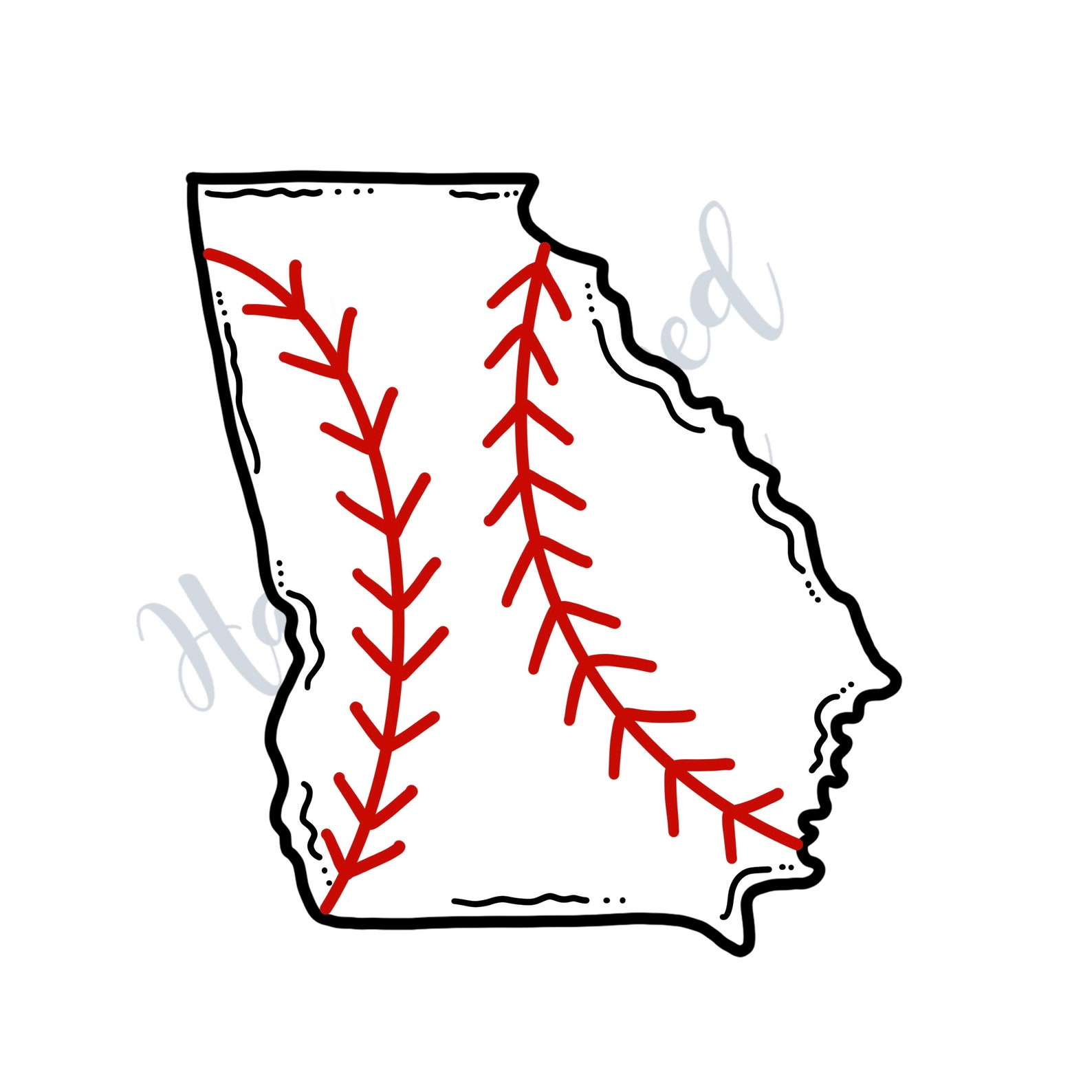 State of Georgia, Baseball, SVG, PNG, and JPG Files Digital Only ...